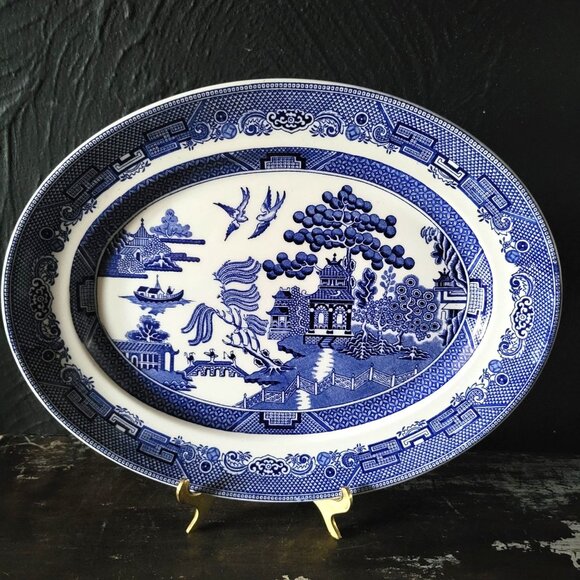 Johnson Brothers | Dining | Vtg Johnson Brothers Blue Willow 2 Oval ...